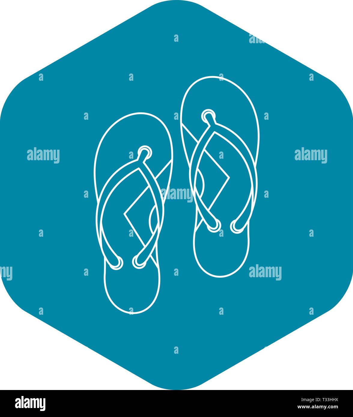 Flip flops icon. Outline illustration of flip flops vector icon for web Stock Vector Image & Art ...