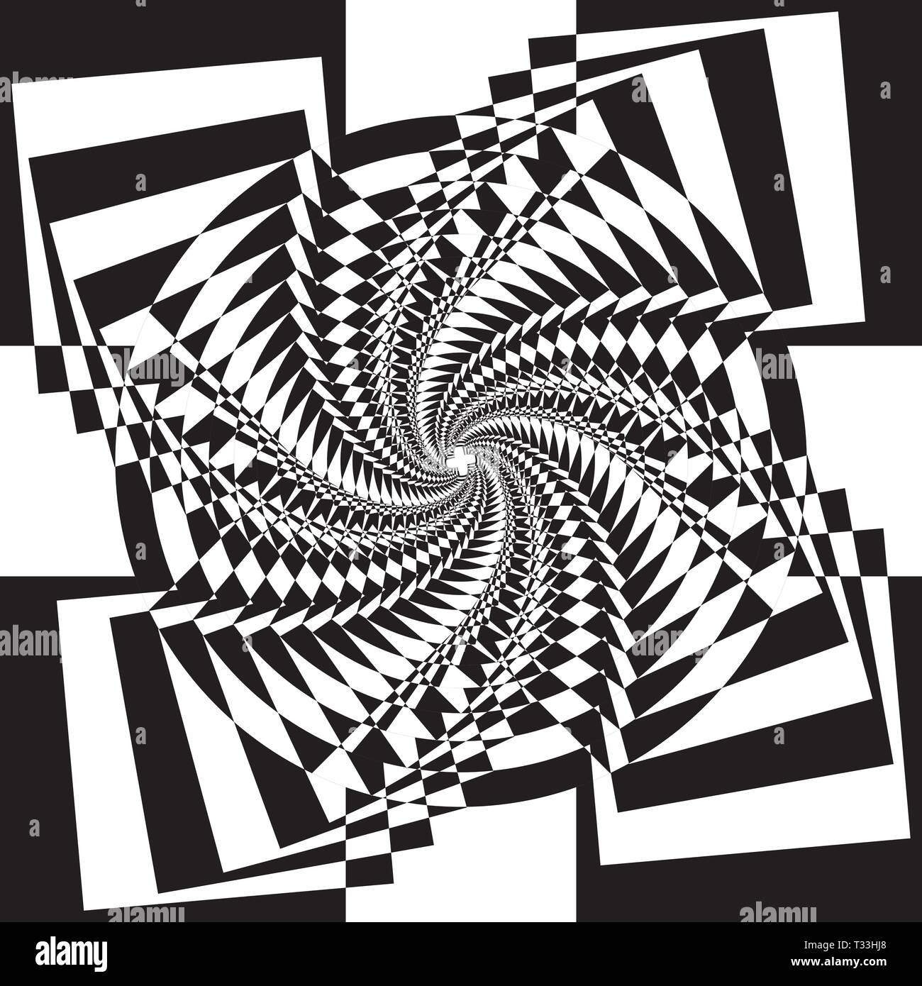 Abstract Arabesque Inside Tower Stairs Multiple Perspective black on ...