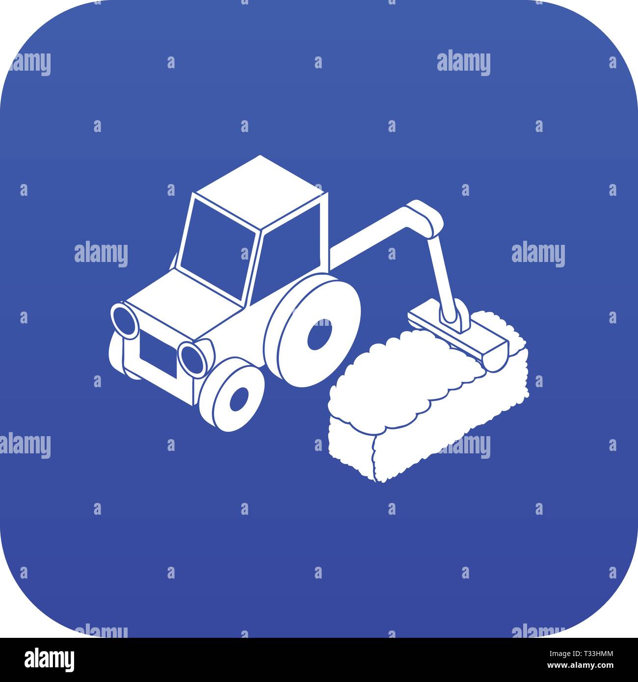 Road tractor icon blue vector isolated on white background Stock Vector ...