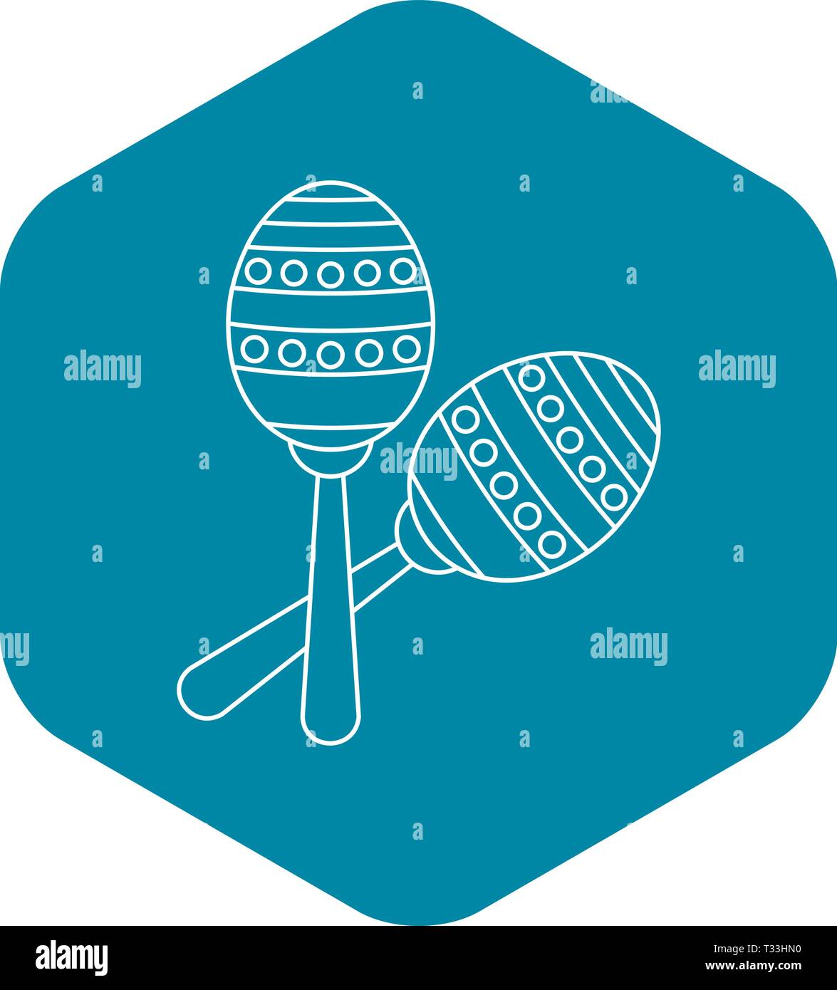 Two maracas icon. Outline illustration of two maracas vector icon for ...
