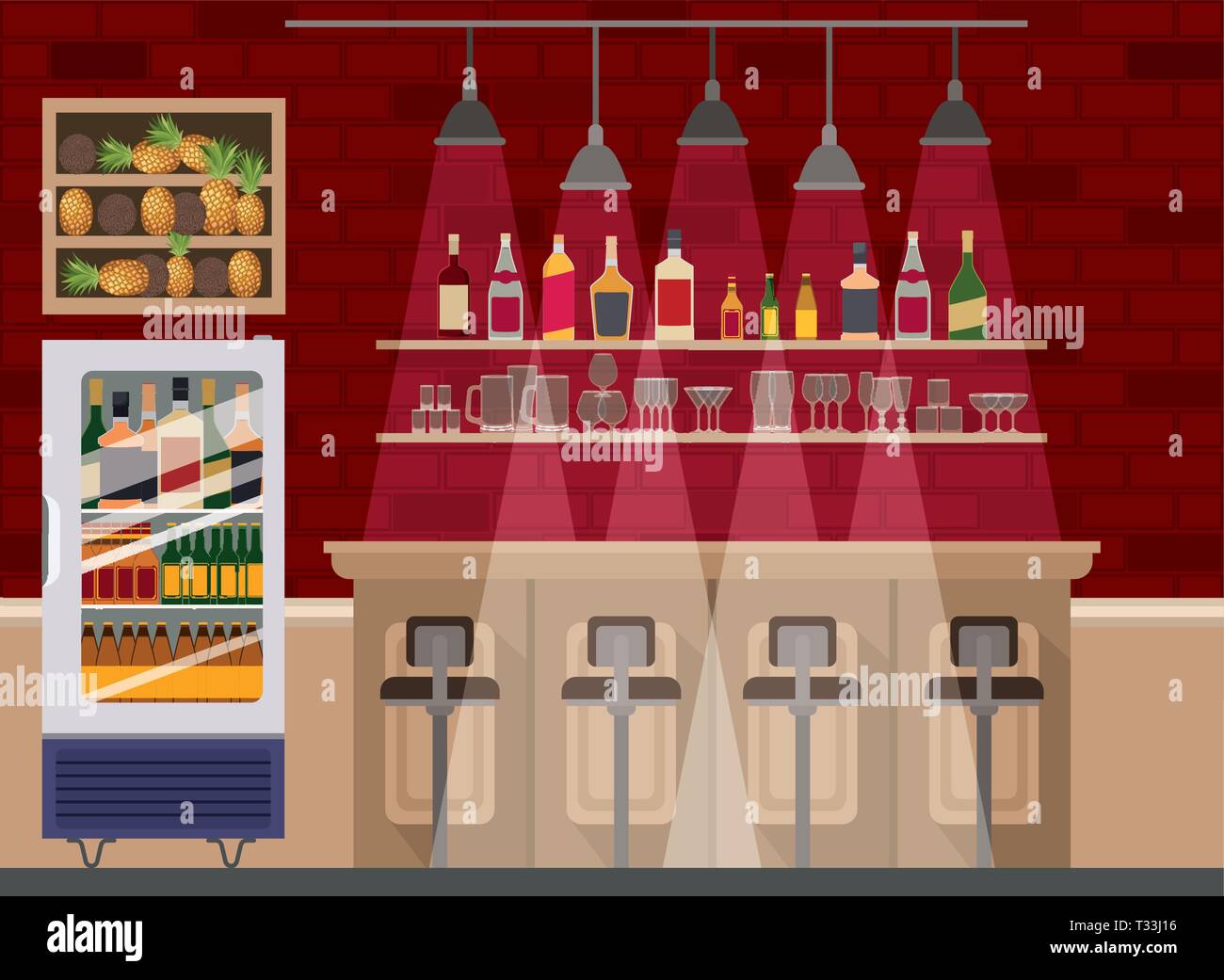 Trendy bar scene Stock Vector Images - Alamy