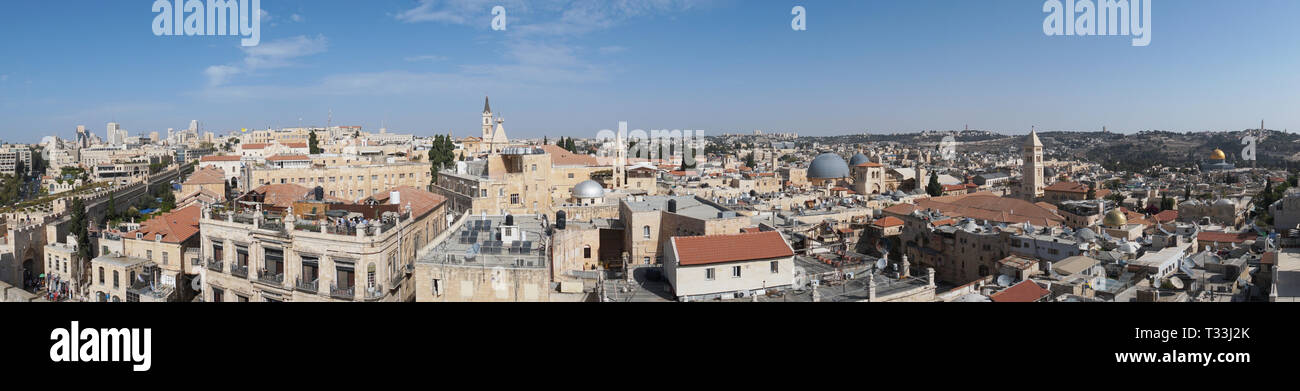 Israel landscape attractions. Jerusalem view of the old town and new ...