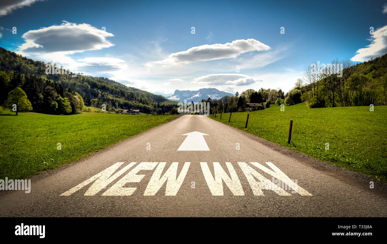 Street Sign New Way Stock Photo - Alamy