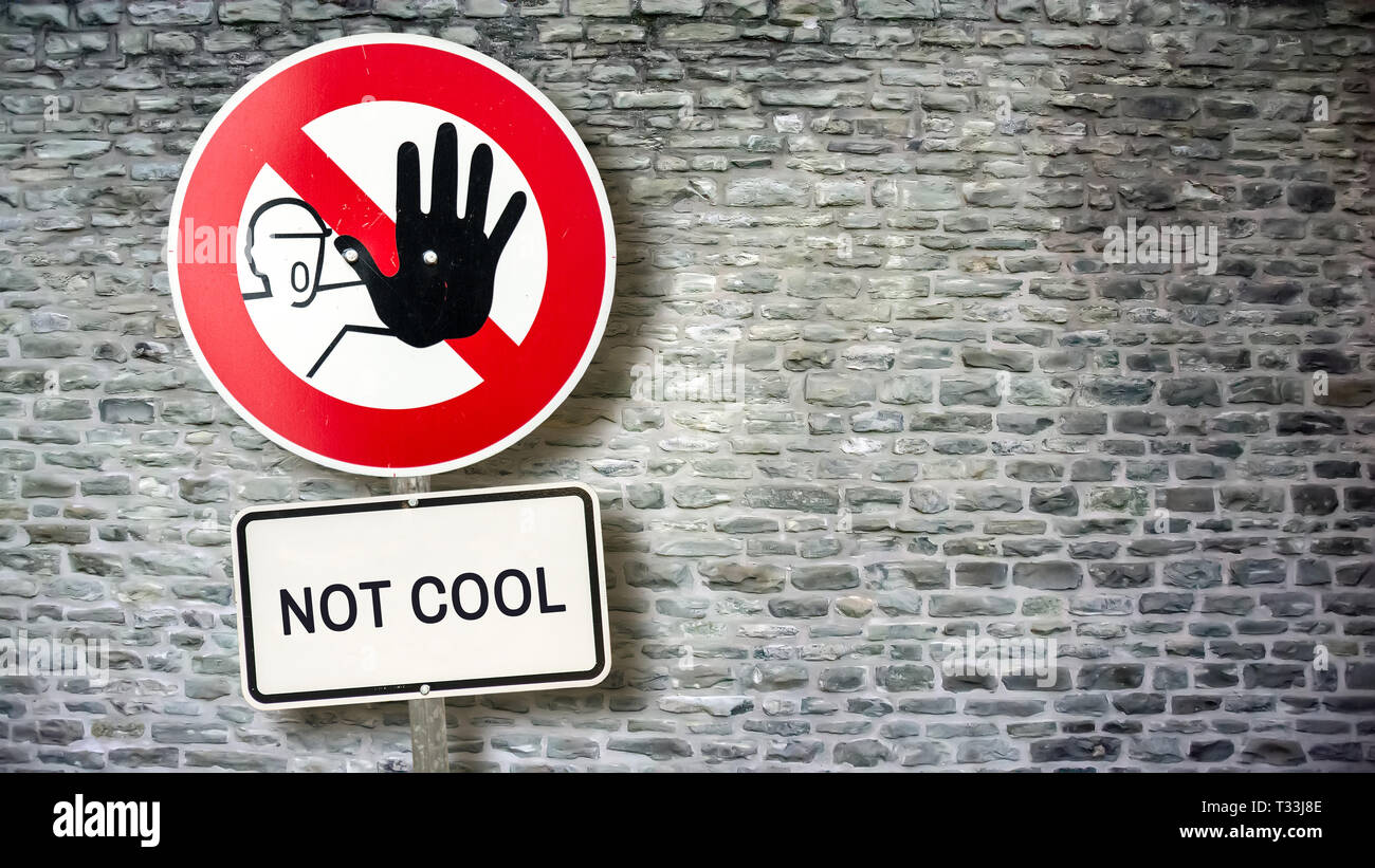 Street Sign Cool versus Uncool Stock Photo - Alamy