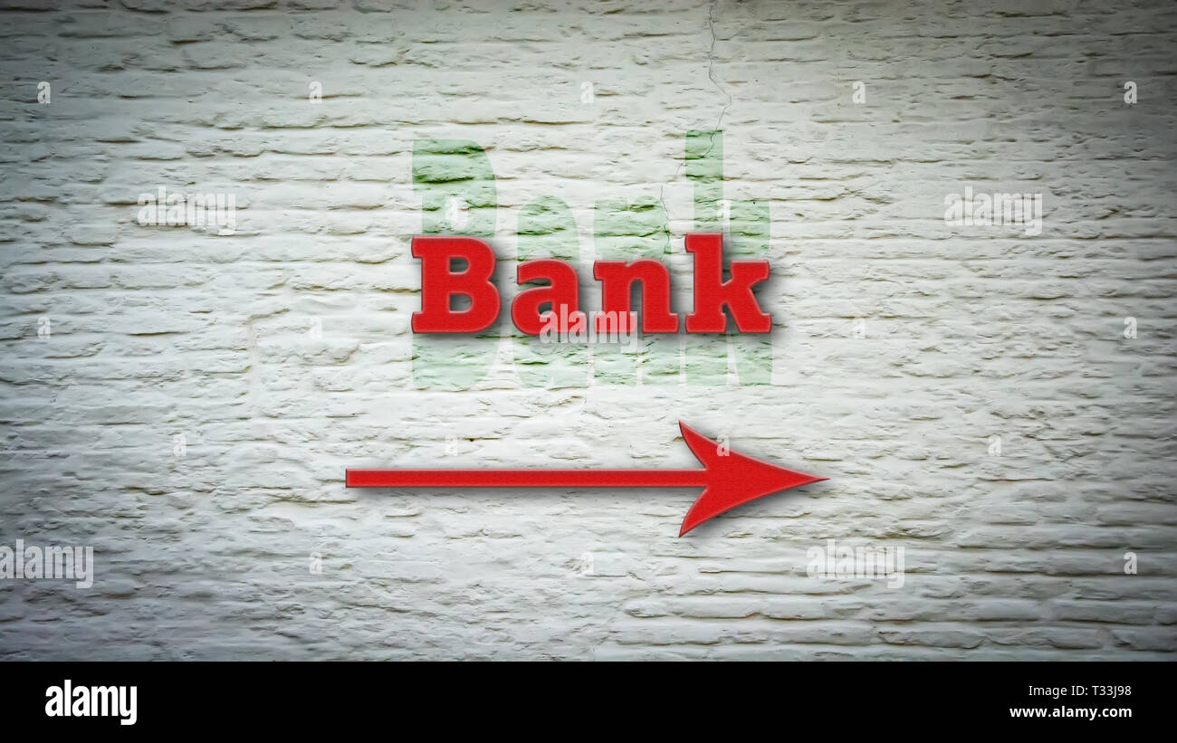 Street Sign to Bank Stock Photo - Alamy