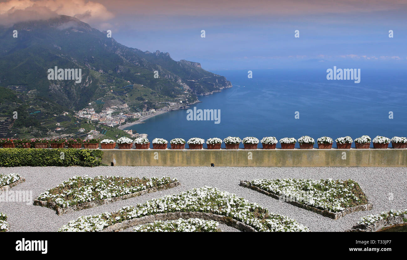 Coastline in Ravello, over the gulf of Salerno, Amalfi coast, italy ...