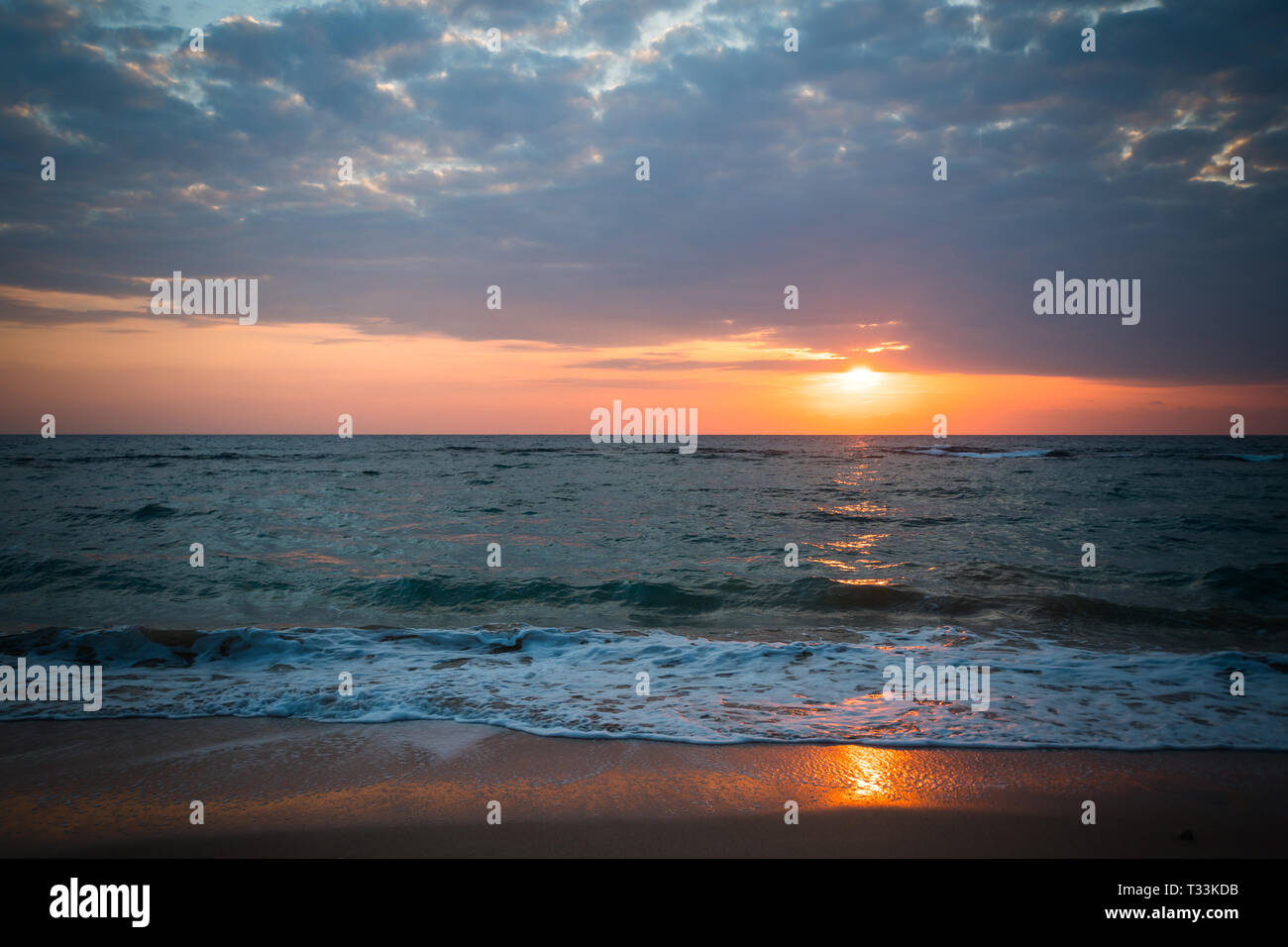View from a beach on a sunset over the ocean. Coast of India, Indian ...