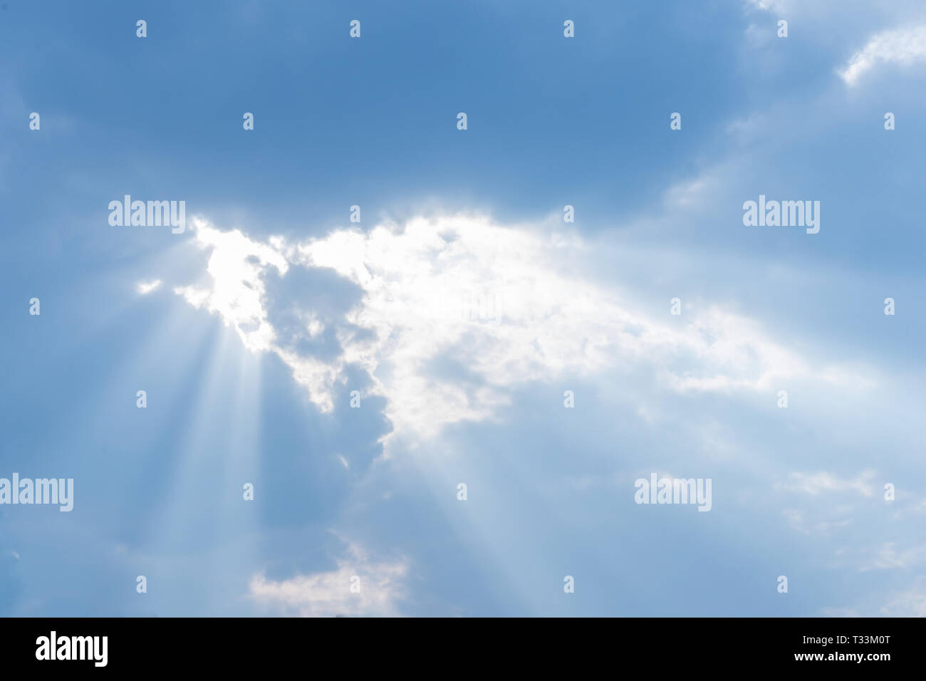 Beautiful sunbeam line light with sky and clouds blackground Stock ...