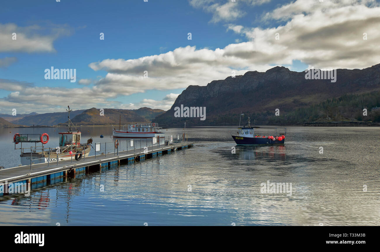 PLOCKTON WESTER ROSS SCOTLAND SMALL FISHING BOAT WITH RED FLOATS ...
