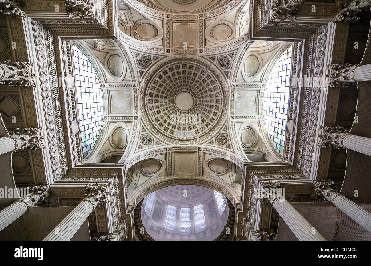 Paris, France – March 13, 2014 : architectural details of the Pantheon ...