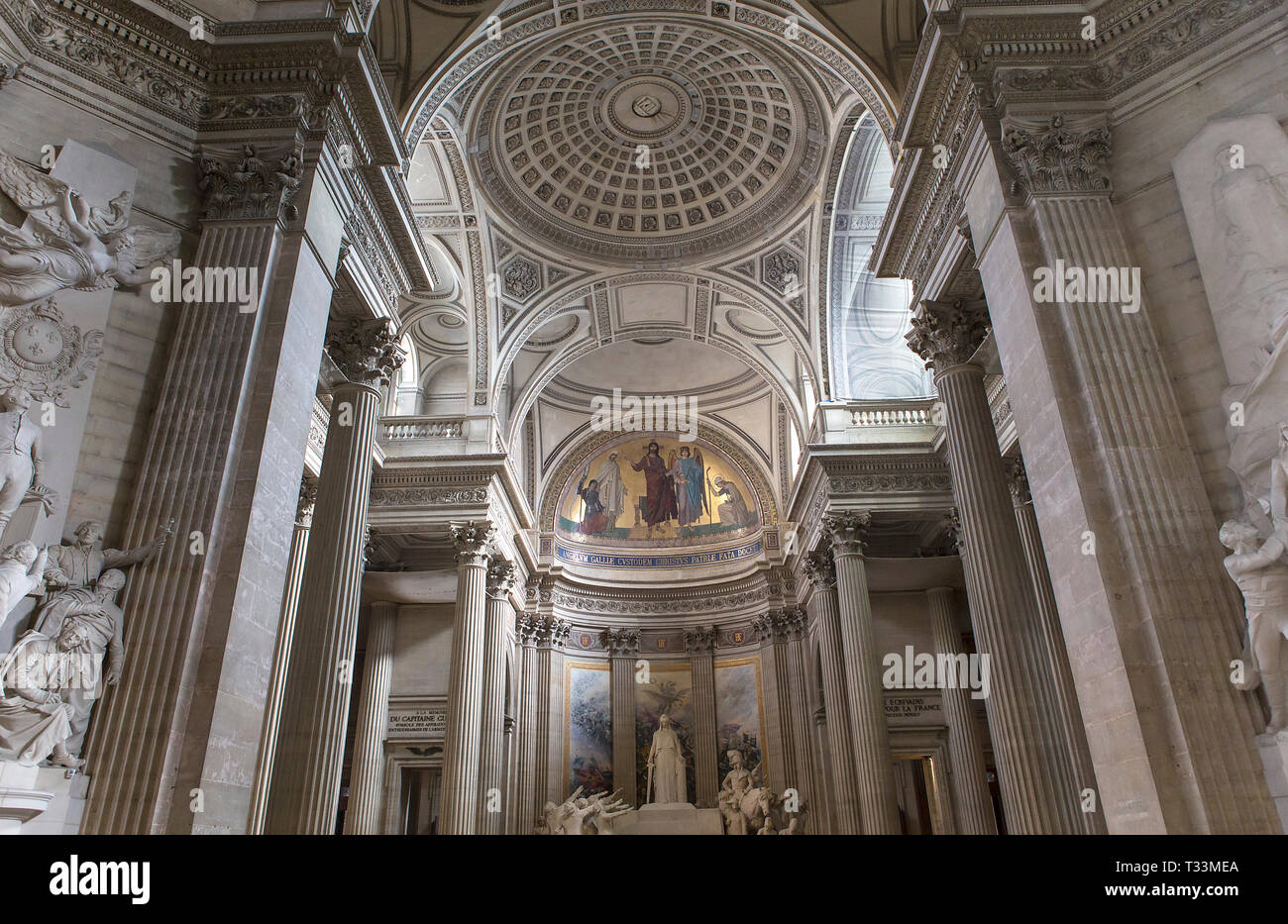 Paris, France – March 13, 2014 : architectural details of the Pantheon ...