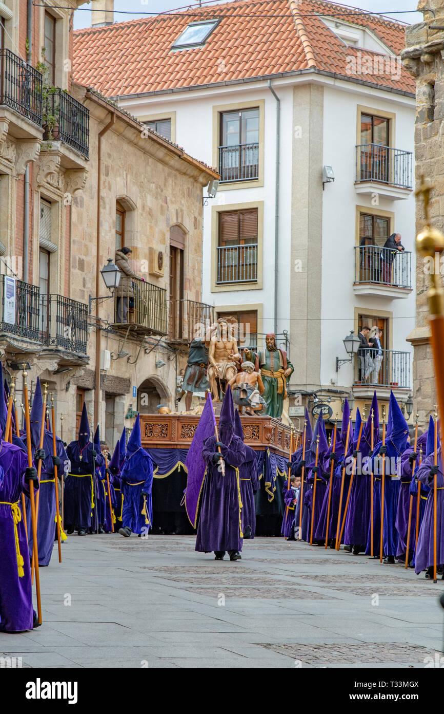 Zamora, Spain; March 2018: Holy Thursday procession of the ...