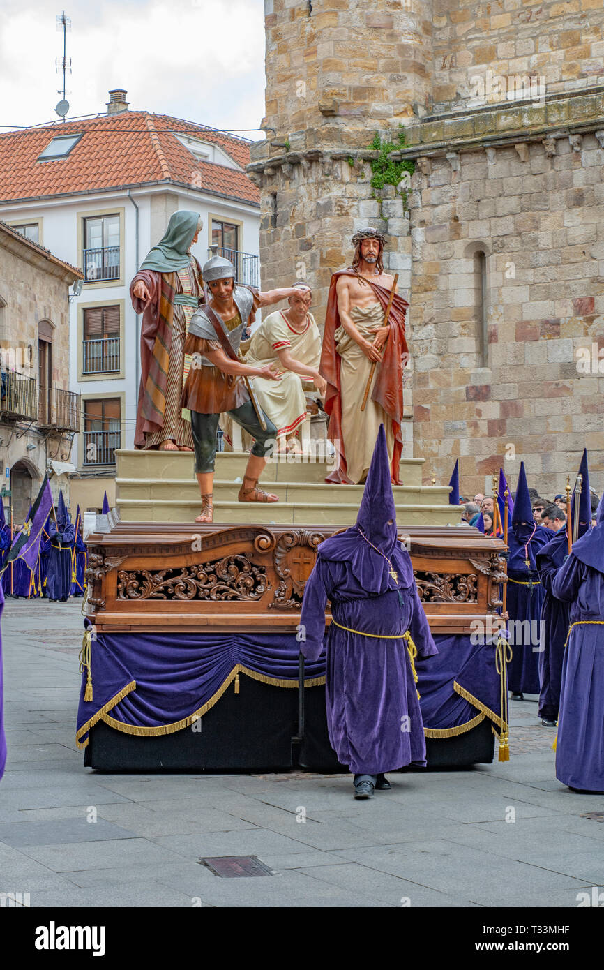 Zamora, Spain; March 2018: Holy Thursday procession of the ...