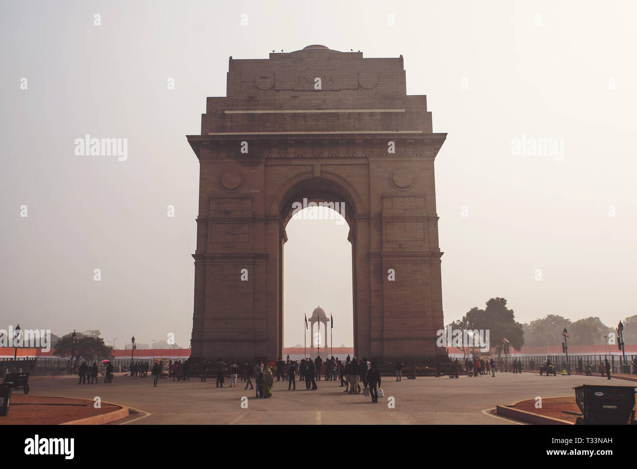 India Gate Memorial in Delhi in India. A war memorial on Rajpath road ...