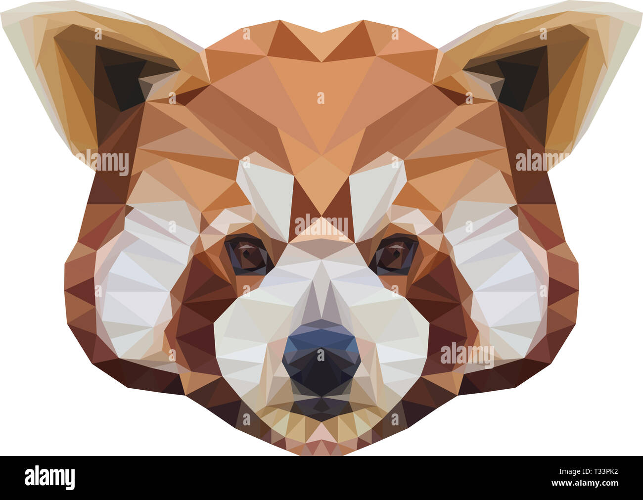 Low poly illustration of a Red Panda head Stock Photo - Alamy