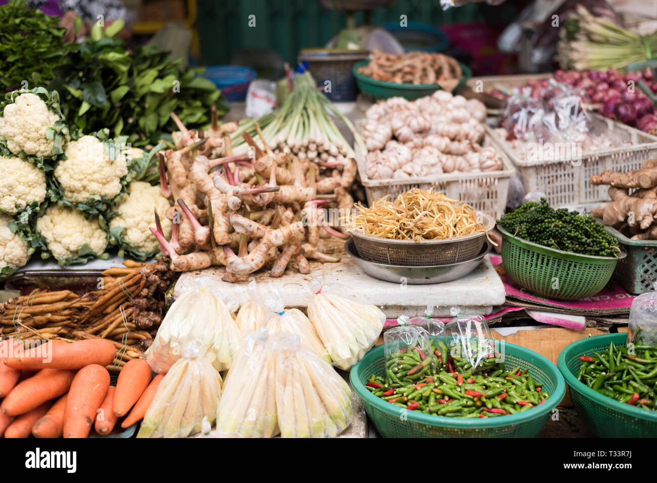 bangkok local traditional market at Thailand Stock Photo - Alamy