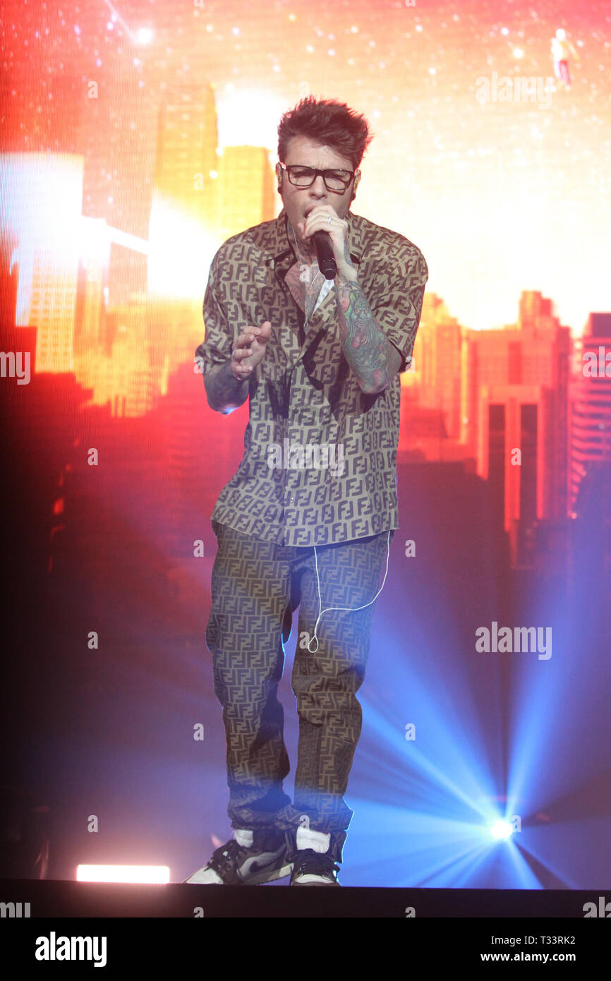 Rome, Italy. 05th Apr, 2019. Italian rapper Fedez (Real name Federico ...