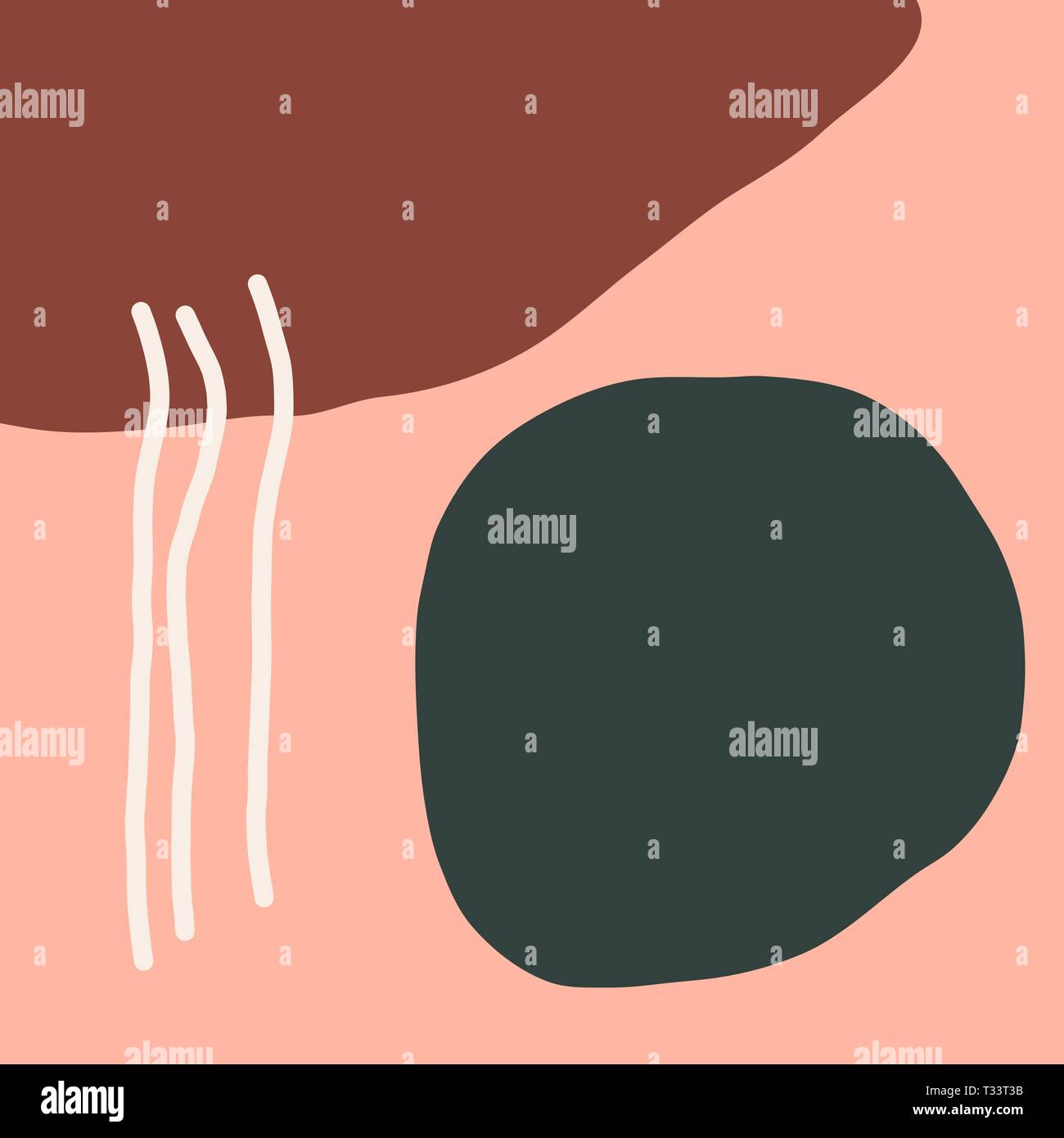 Contemporary collage style design with abstract shapes in trendy warm ...