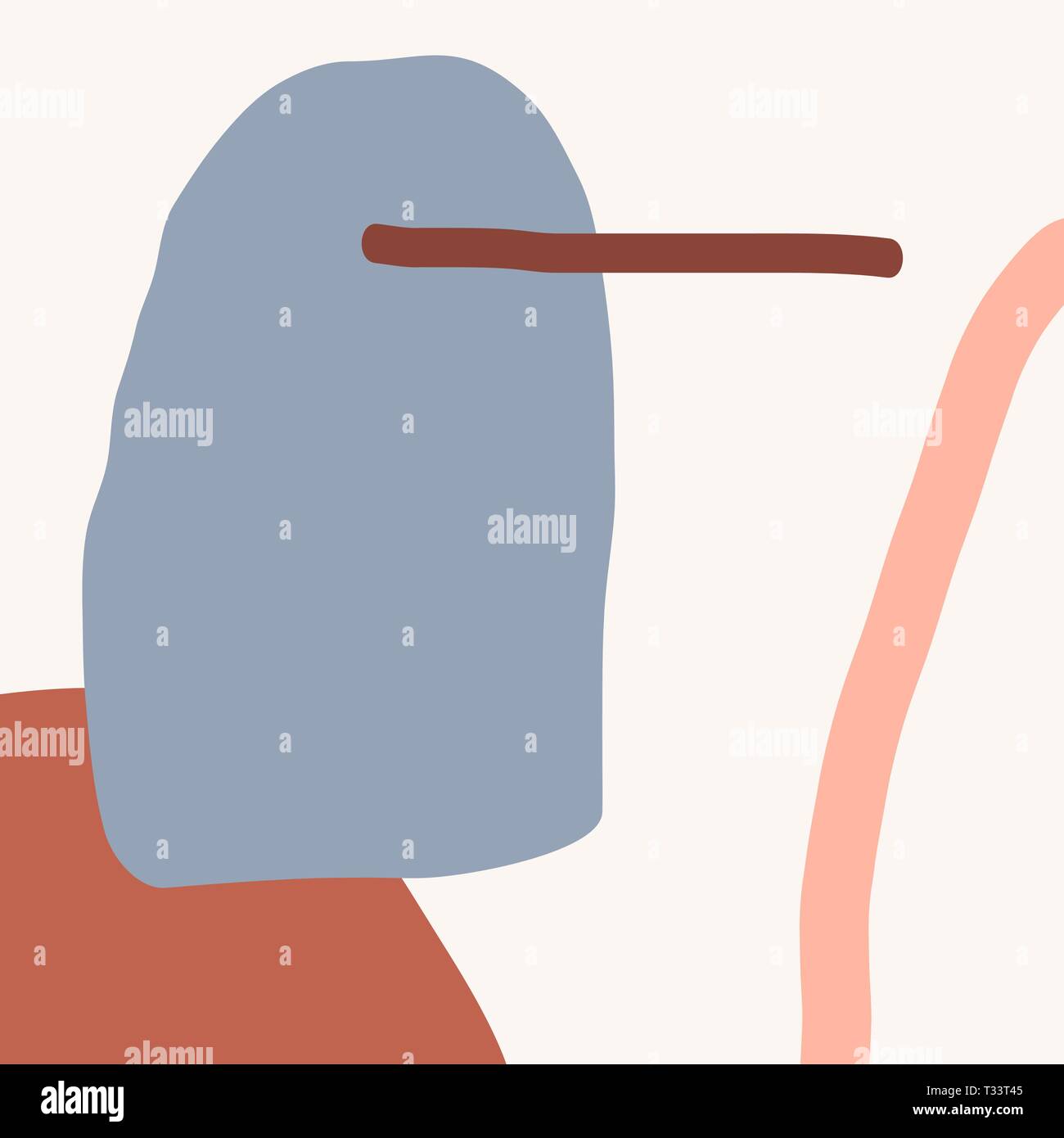 Contemporary collage style design with hand drawn botanical elements ...