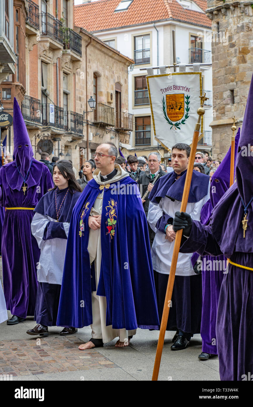 Zamora, Spain; March 2018: Holy Thursday procession of the ...