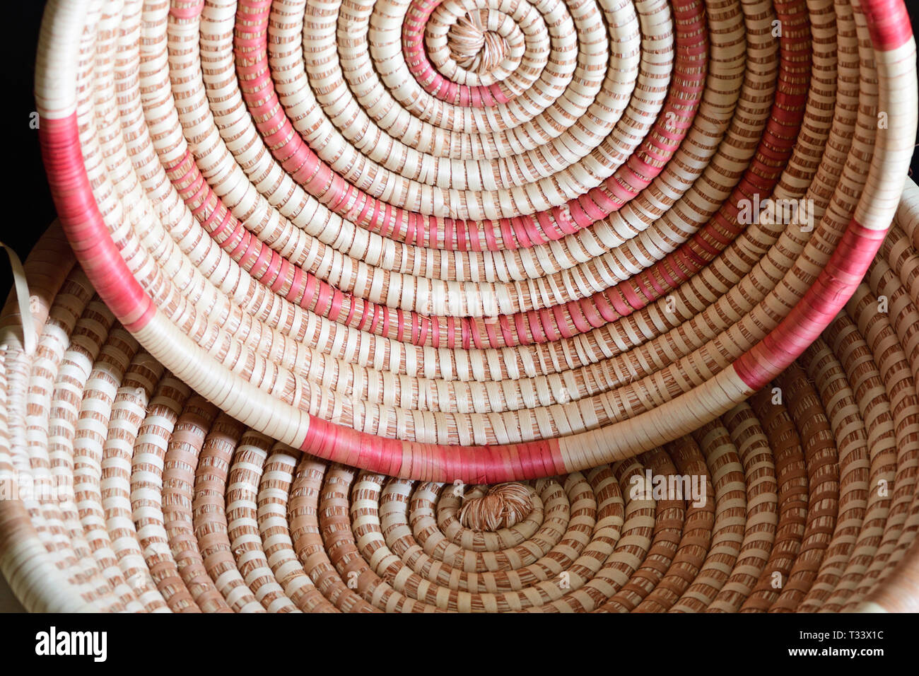 woven baskets with patterns Stock Photo - Alamy
