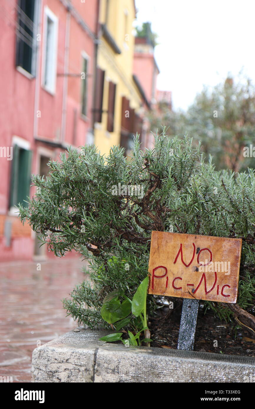 Cute sign with old world buildings Stock Photo - Alamy