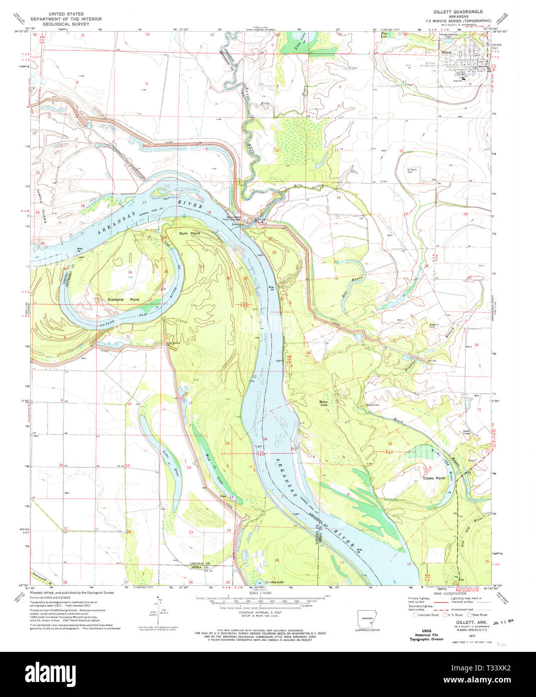 Gillett arkansas map hi-res stock photography and images - Alamy