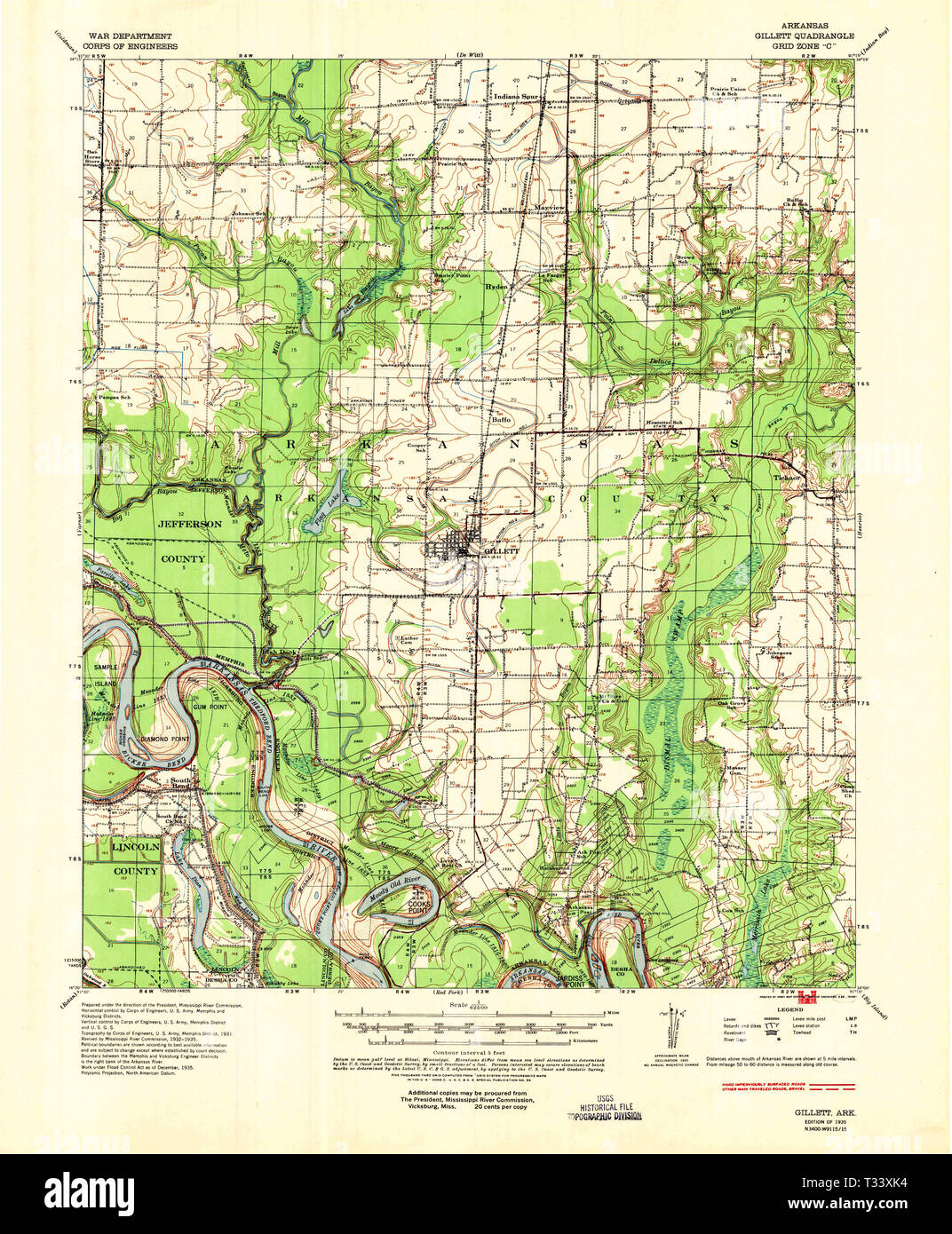 Gillett arkansas map hi-res stock photography and images - Alamy