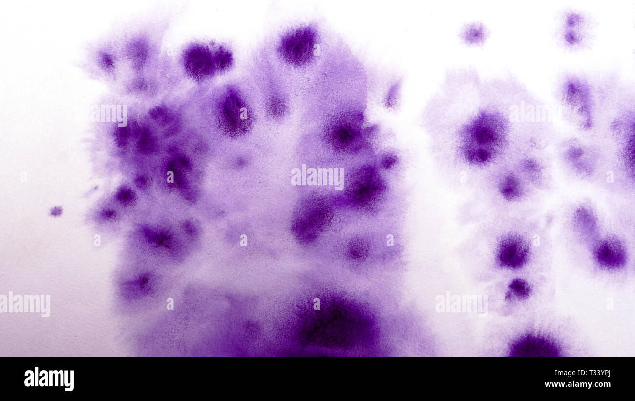 Abstract watercolor hand-painting. Textural background. Purple color ...