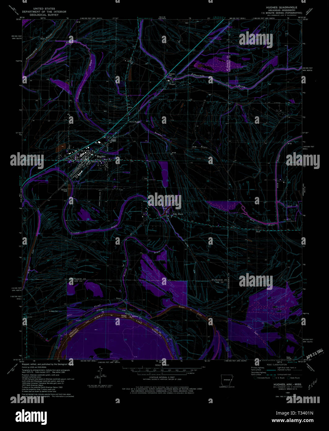Hughes arkansas map hi-res stock photography and images - Alamy
