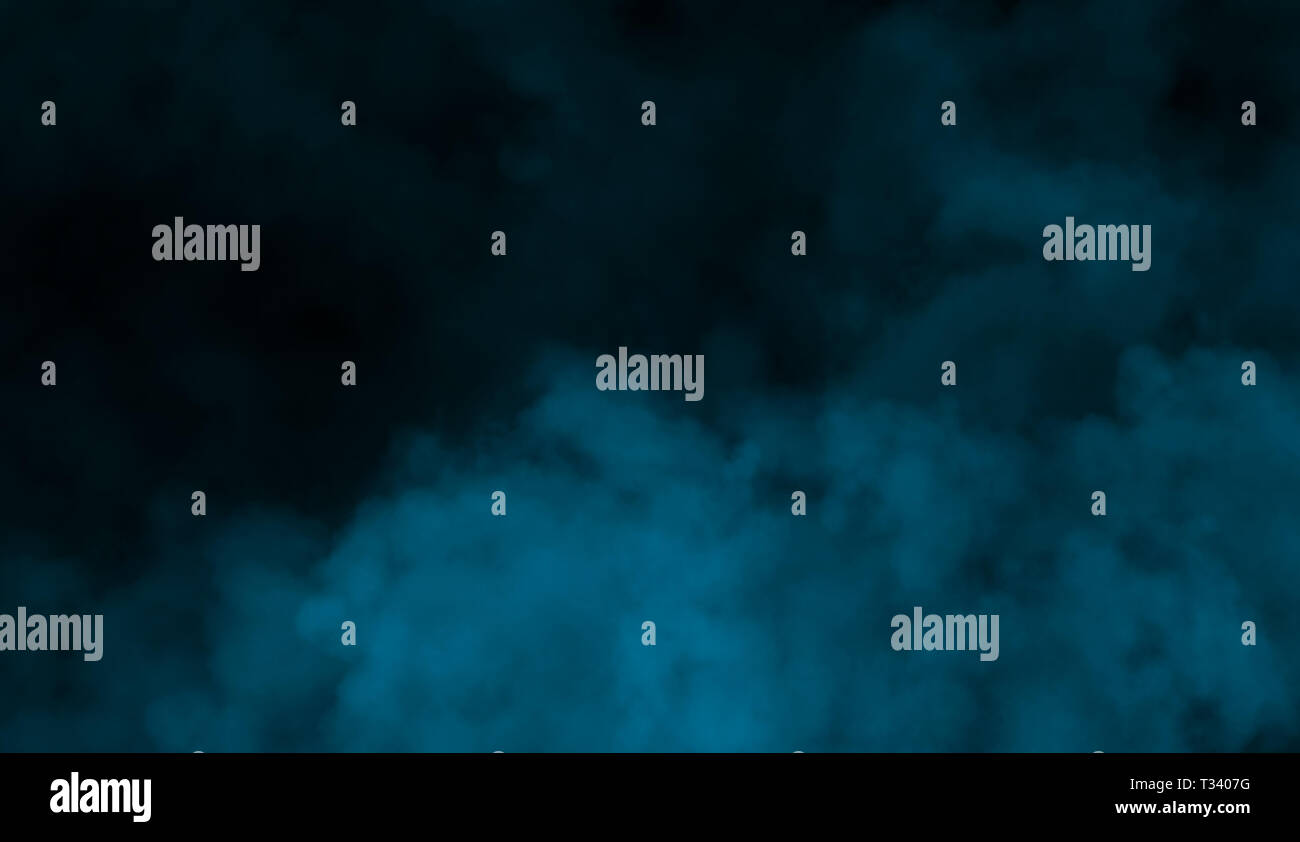 Abstract blue smoke mist fog on a black background. Texture background ...