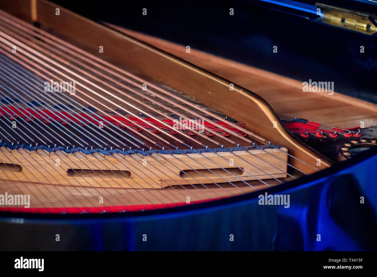 The strings of the old piano. Antique piano. Old strings. Russia ...