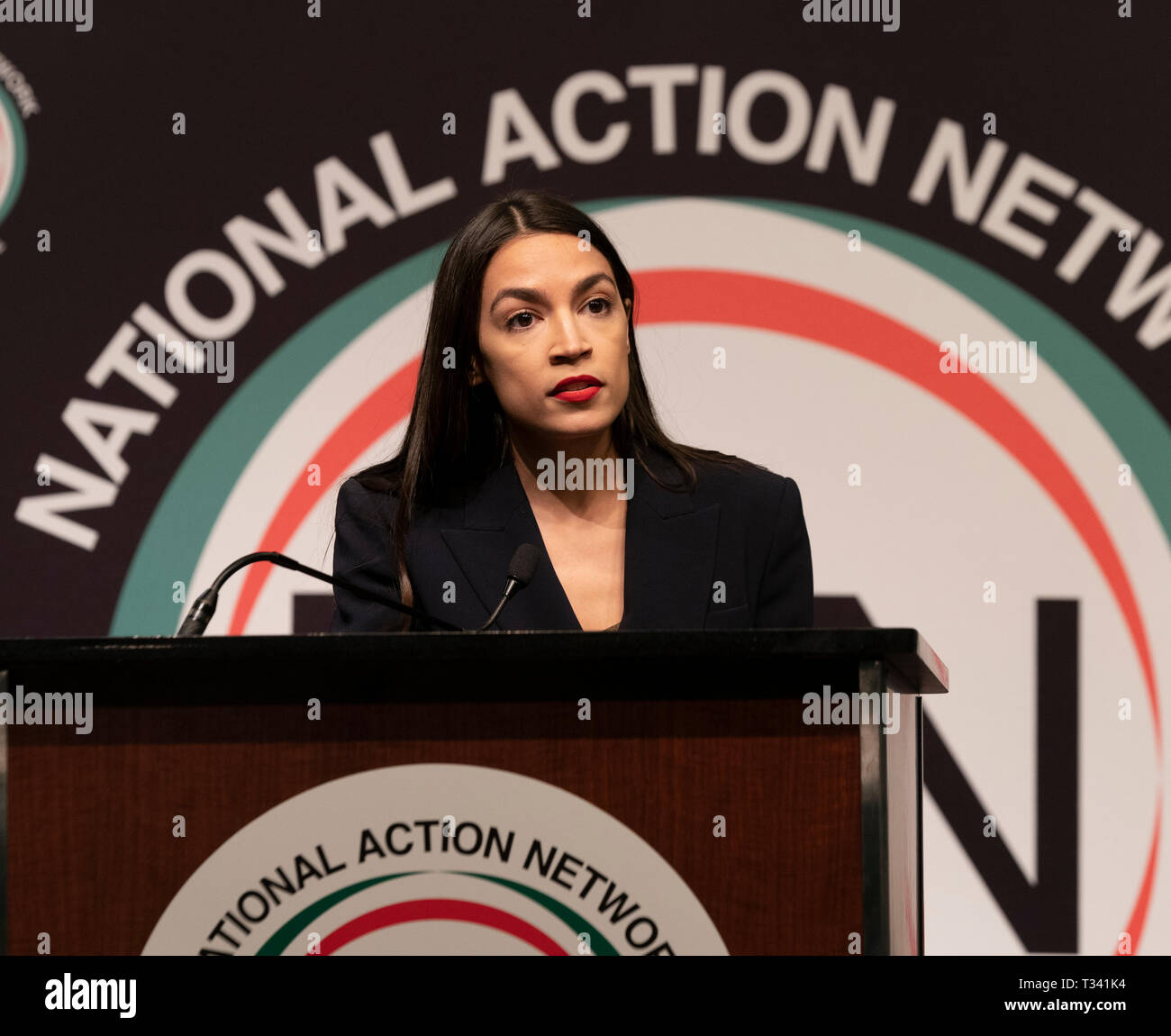 New York, NY - April 5, 2019: US Congresswoman Alexandria Ocasio-COrtez ...