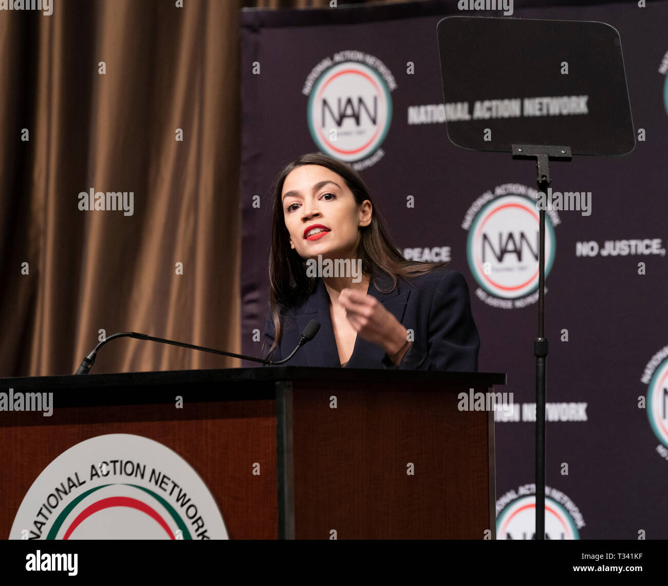 New York, NY - April 5, 2019: US Congresswoman Alexandria Ocasio-Cortez ...