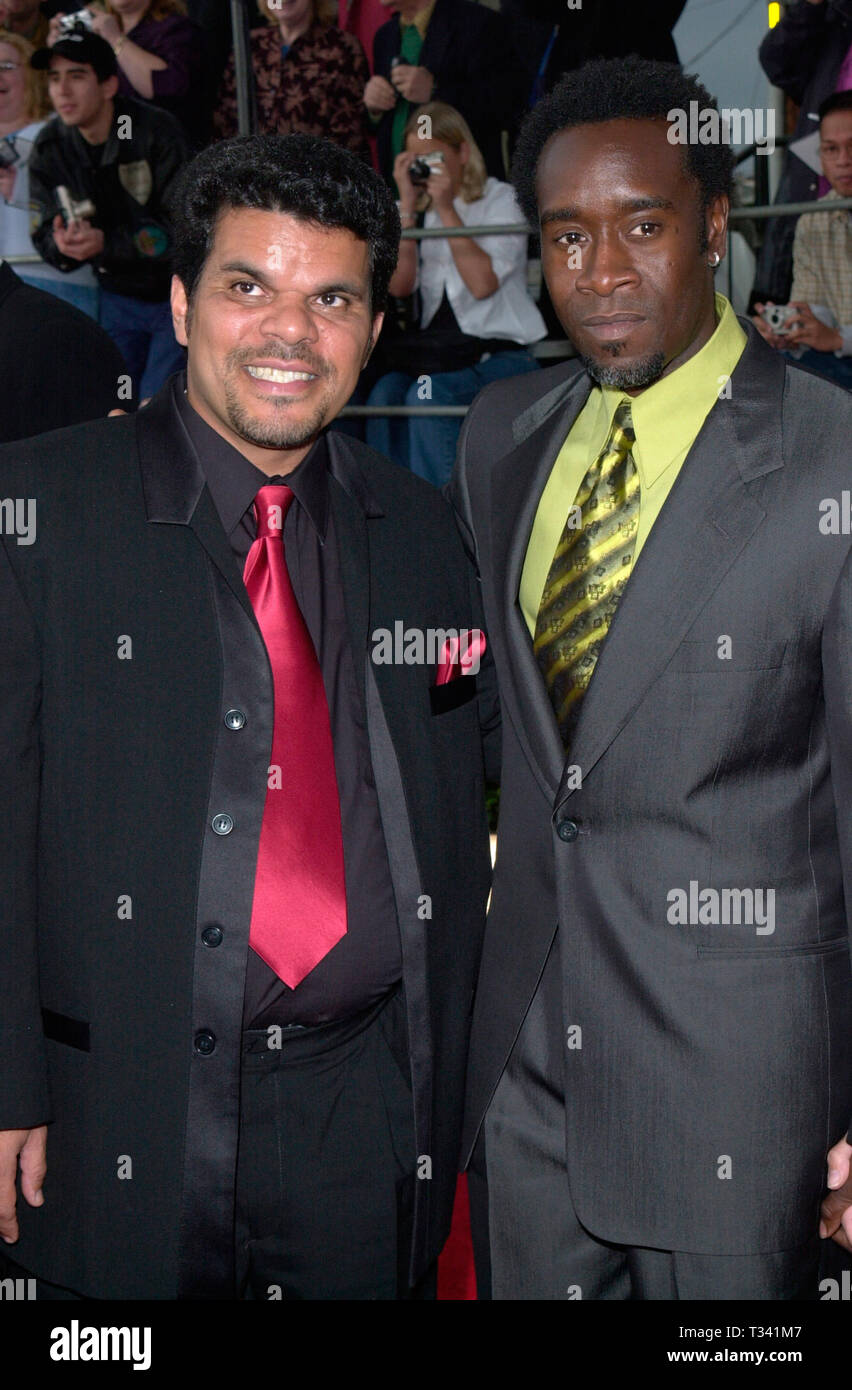 LOS ANGELES, CA. March 11, 2001: Actors DON CHEADLE (right) & LUIS ...