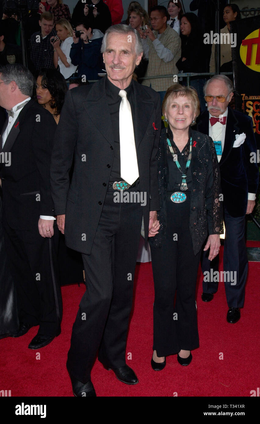 LOS ANGELES, CA. March 11, 2001: Actor DENNIS WEAVER & wife at the 7th ...