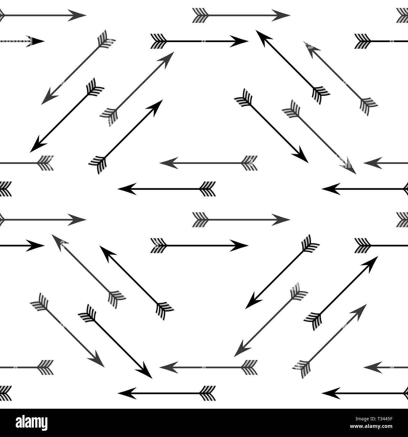 Hand drawn arrow seamless pattern. Vector illustration. Element for ...