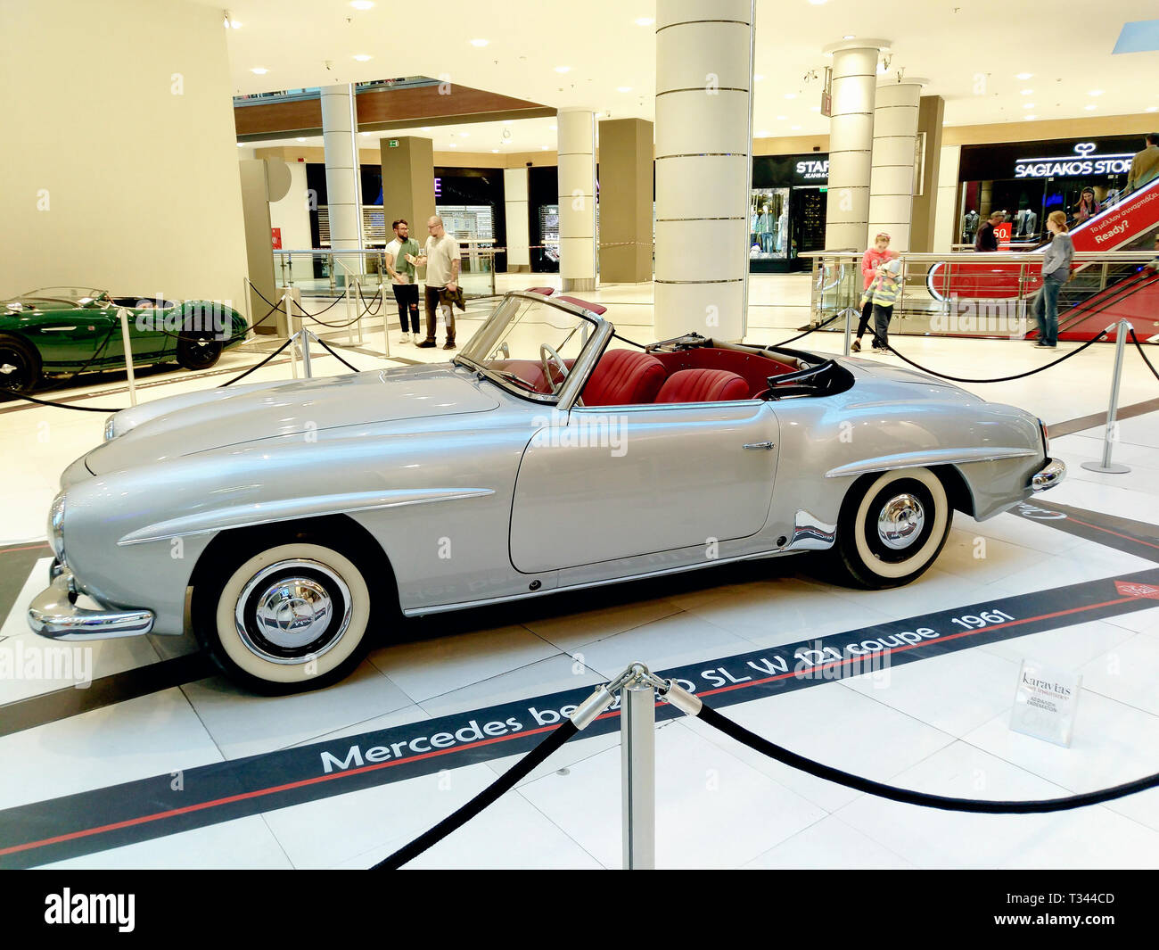 Athens, Greece - March 25, 2019: Old cars exhibition, Mercedes Benz SL ...