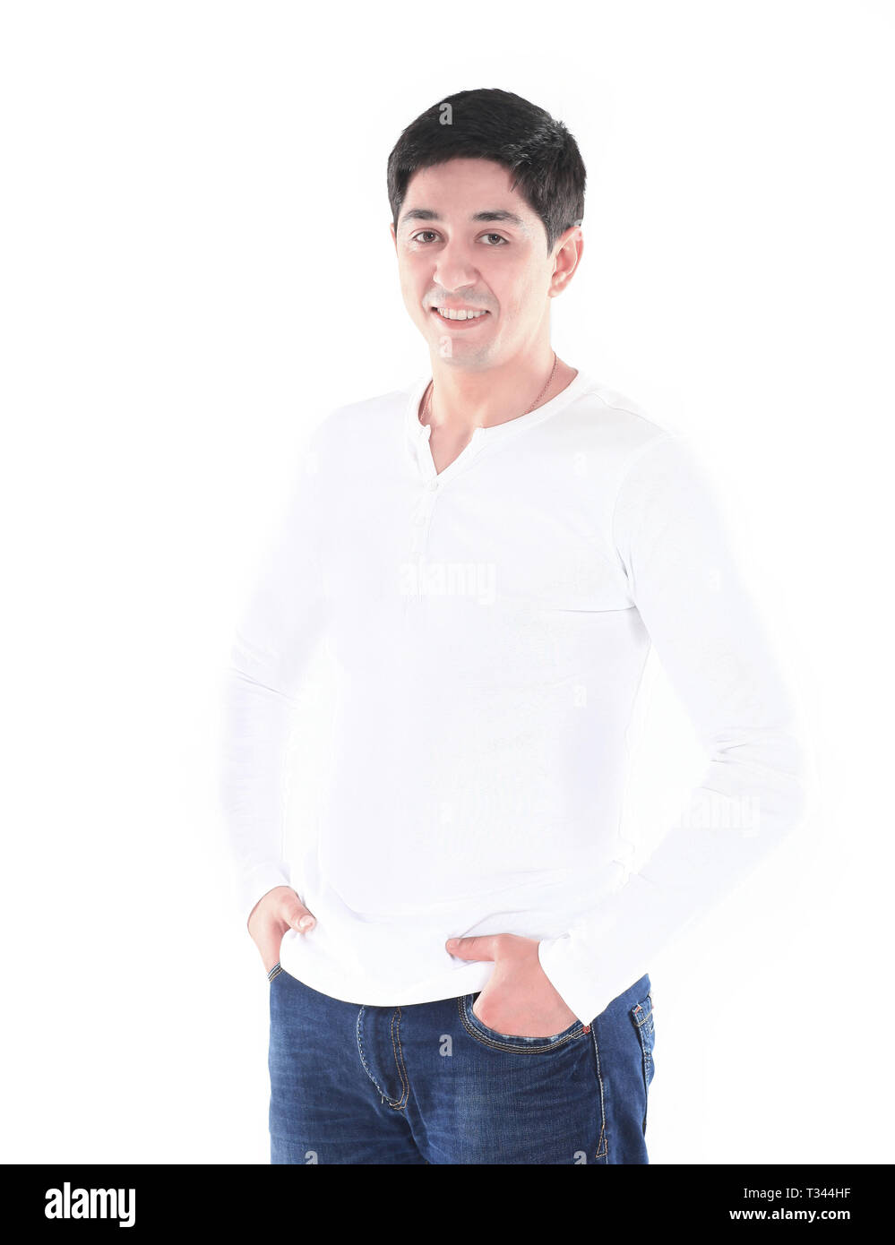 portrait of a modern handsome men.isolated on white Stock Photo - Alamy