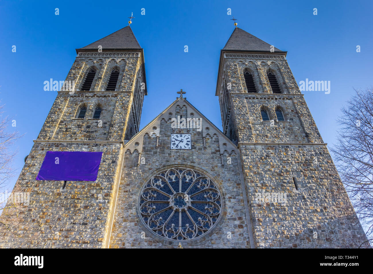 Facade of the historic St. Antonius church in Gronau, Germany Stock ...