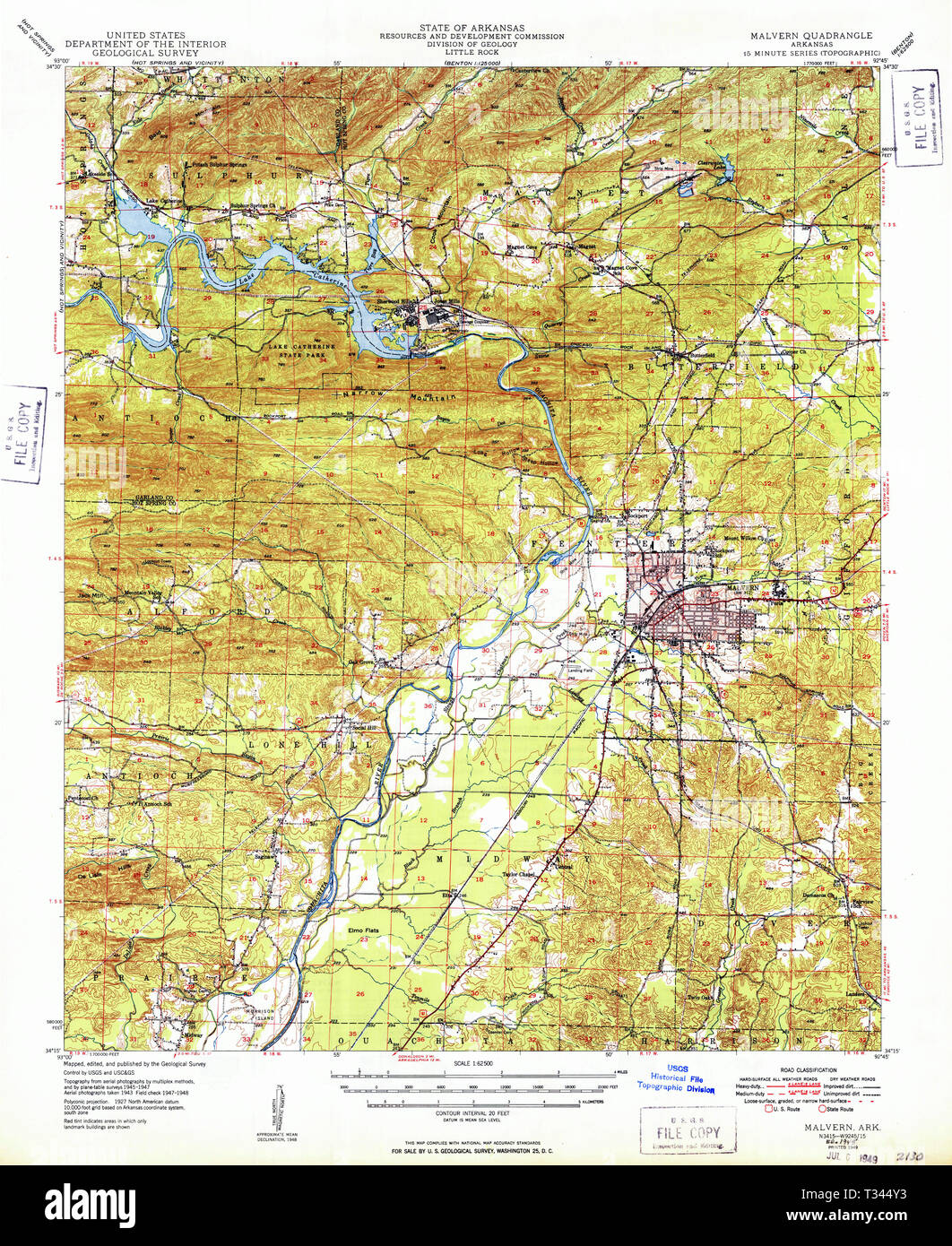 Malvern arkansas map hi-res stock photography and images - Alamy