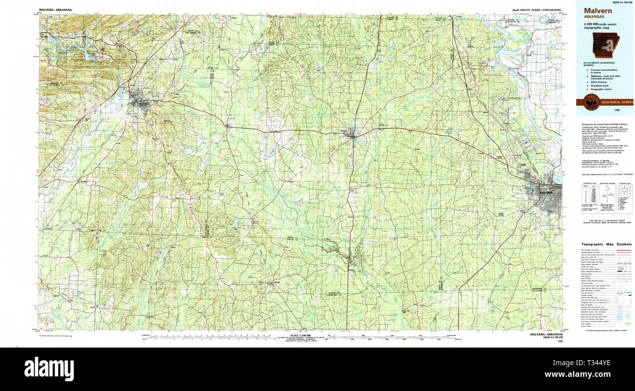 Malvern arkansas map hi-res stock photography and images - Alamy