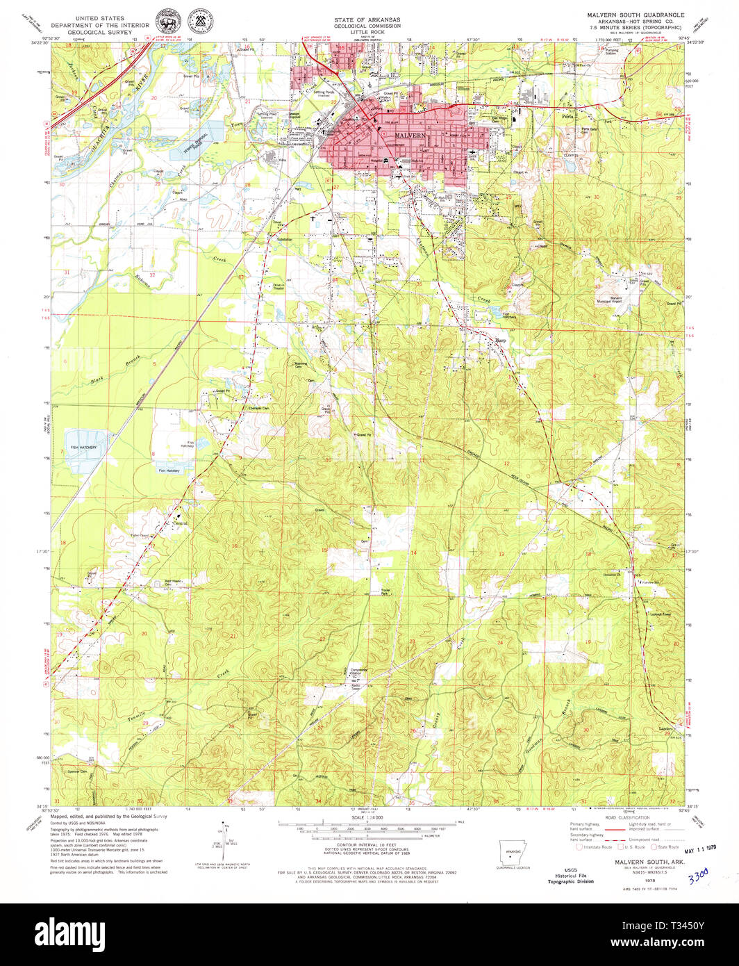 Malvern arkansas map hi-res stock photography and images - Alamy