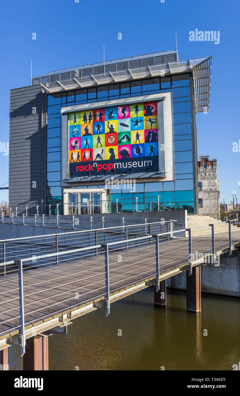 Bridge leading to the Rock and Pop museum in Gronau, Germany Stock ...