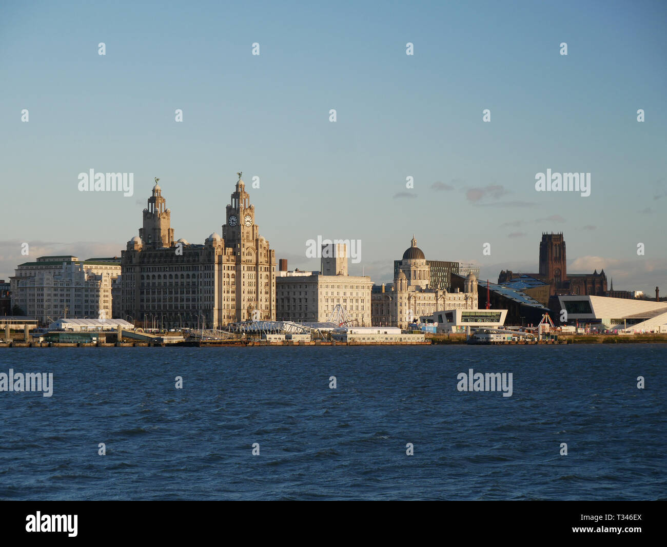 Liverpool's UNESCO listed waterfront with the Three Graces (The Royal ...