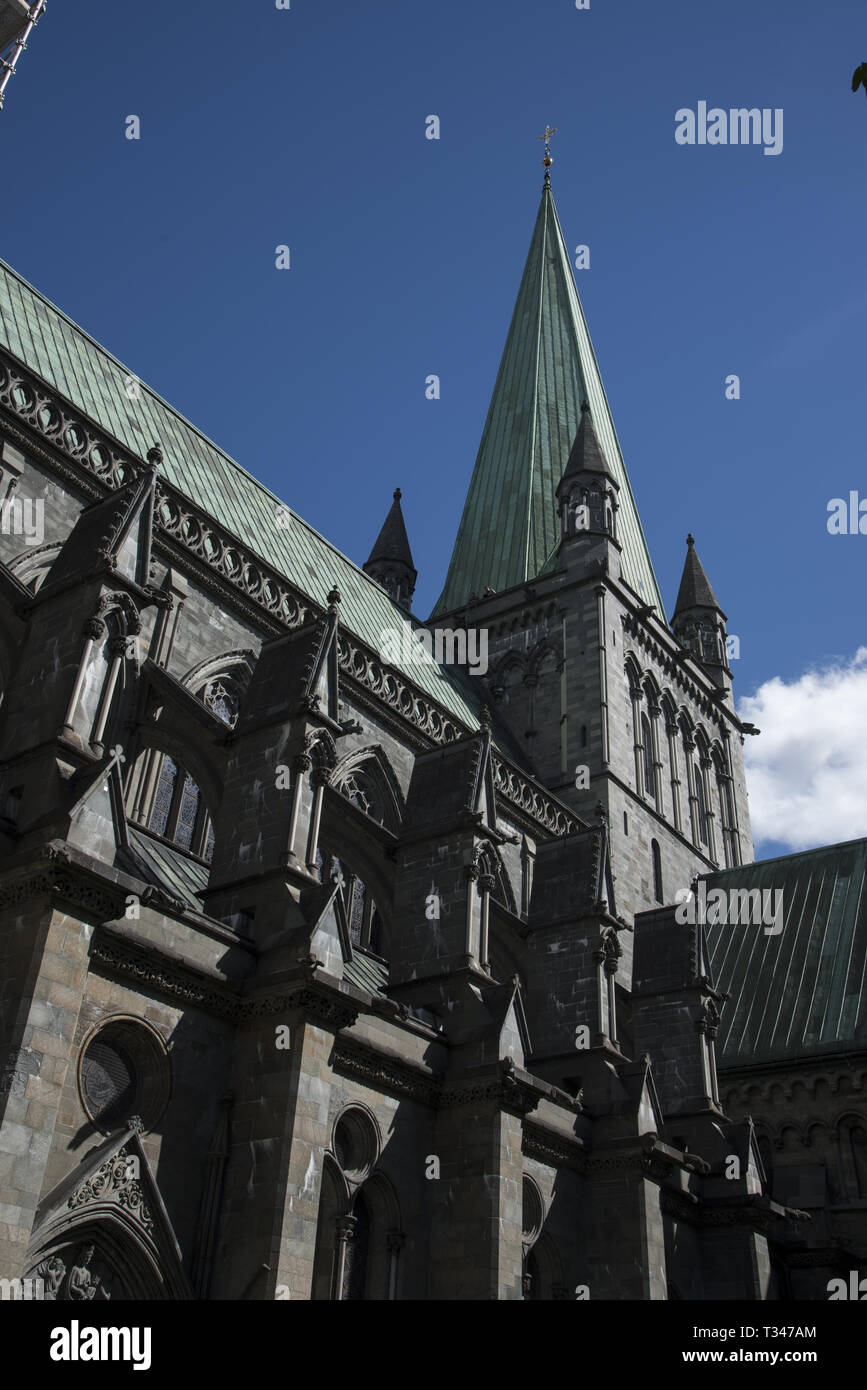 Nidaros cathedral was built from 1070 in Trondheim and is nowadays one ...