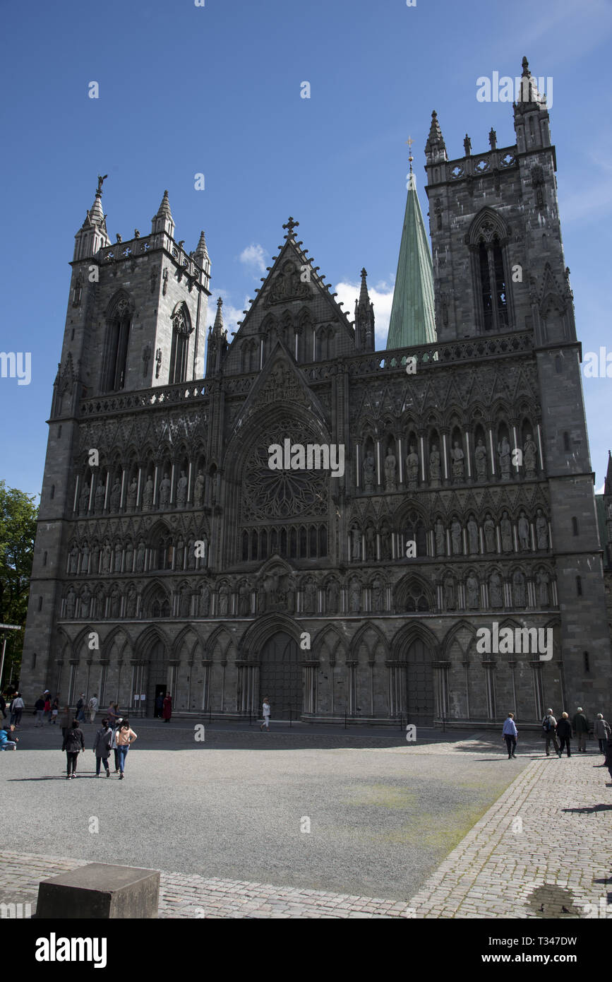 Nidaros cathedral was built from 1070 in Trondheim and is nowadays one ...