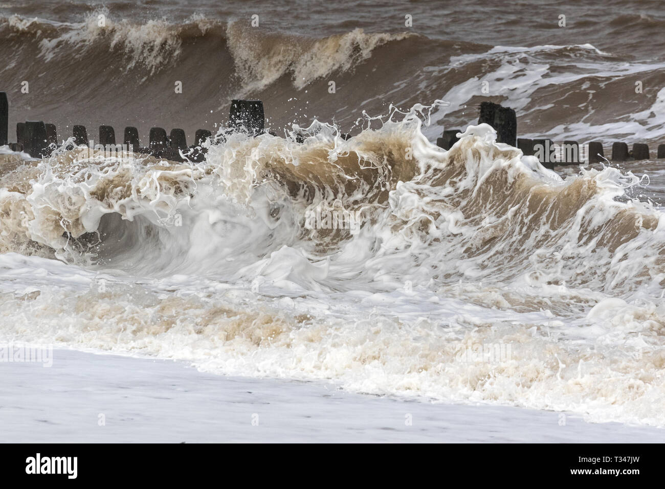 Sea Sculpture, breaking waves and forceful water Stock Photo - Alamy