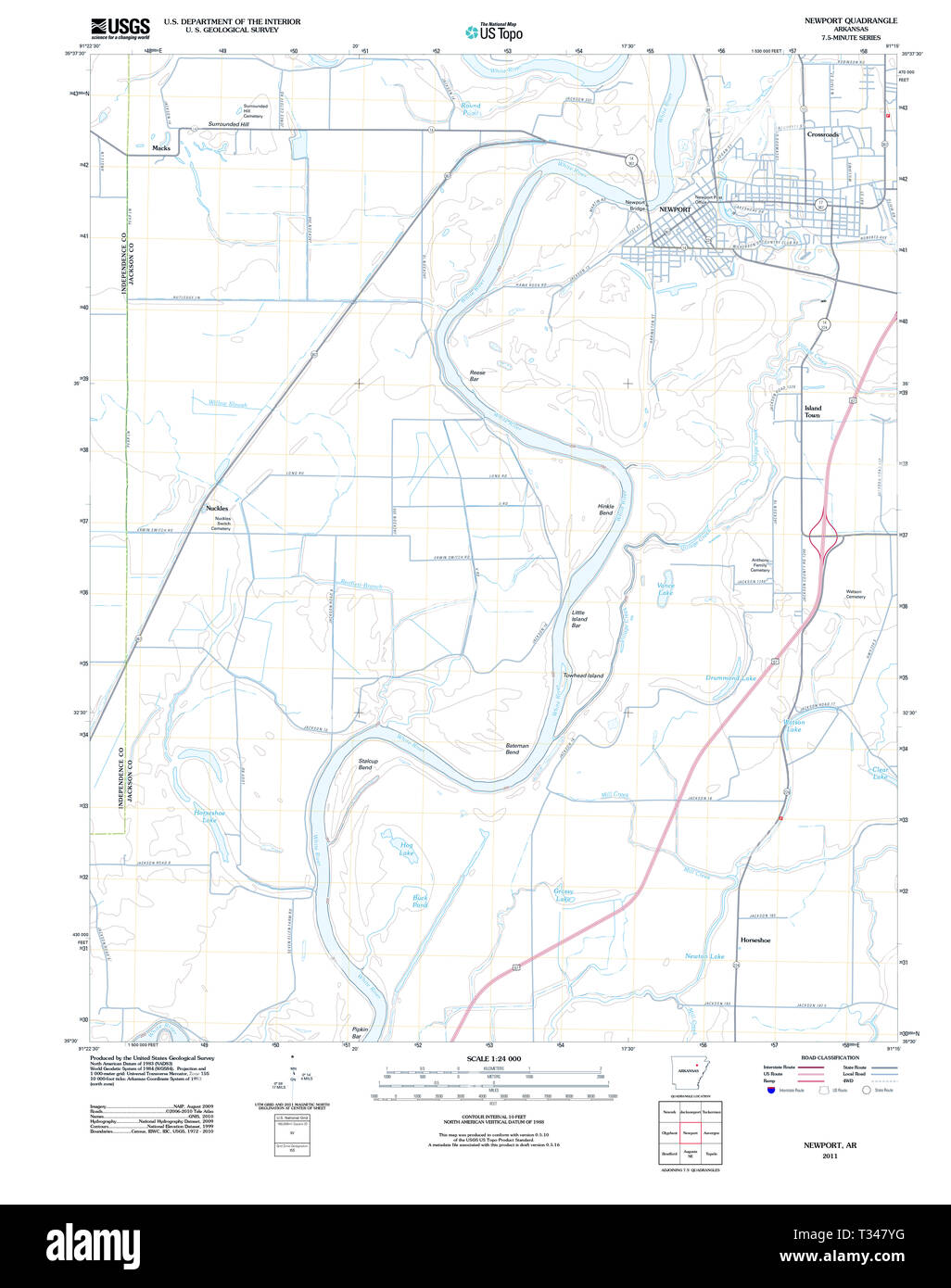 Map of newport arkansas hi-res stock photography and images - Alamy