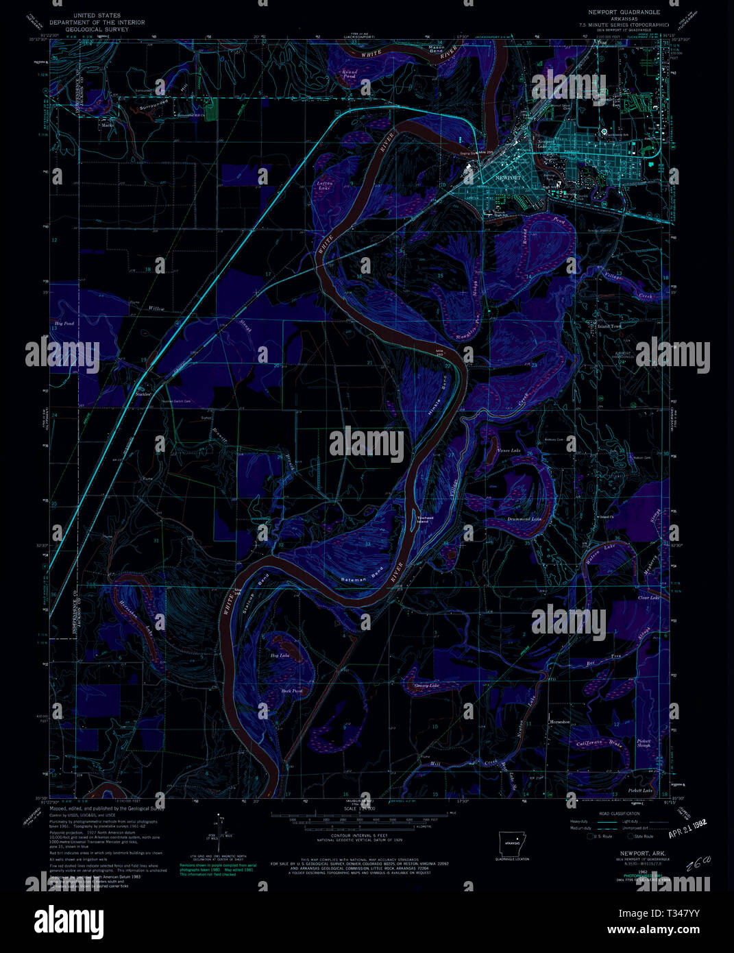 Map of newport arkansas hi-res stock photography and images - Alamy